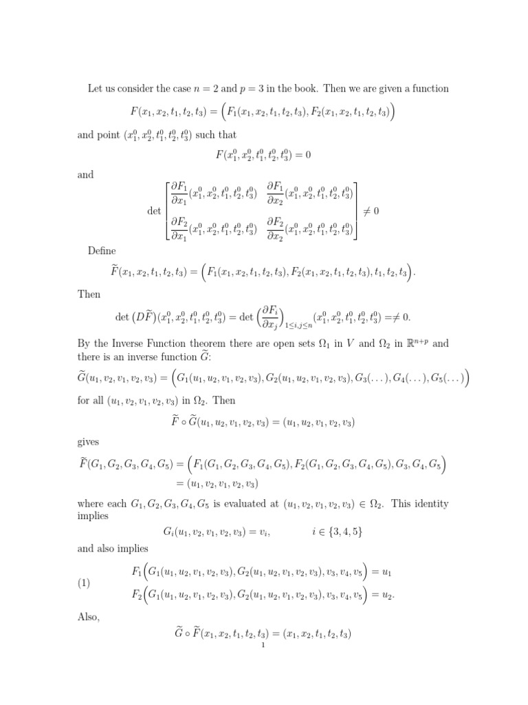 Implicit Function Theorem Pdf Mathematical Analysis Mathematics