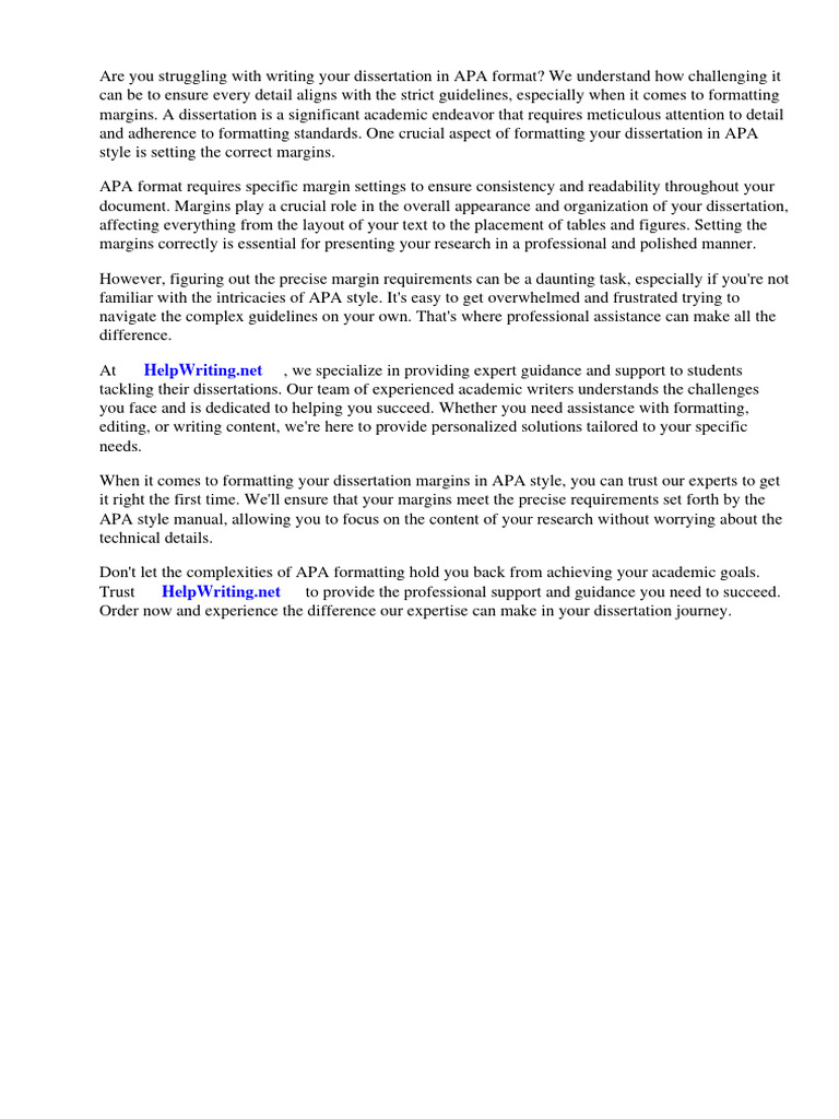 Apa Format Dissertation Margins | PDF | Career & Growth | Business
