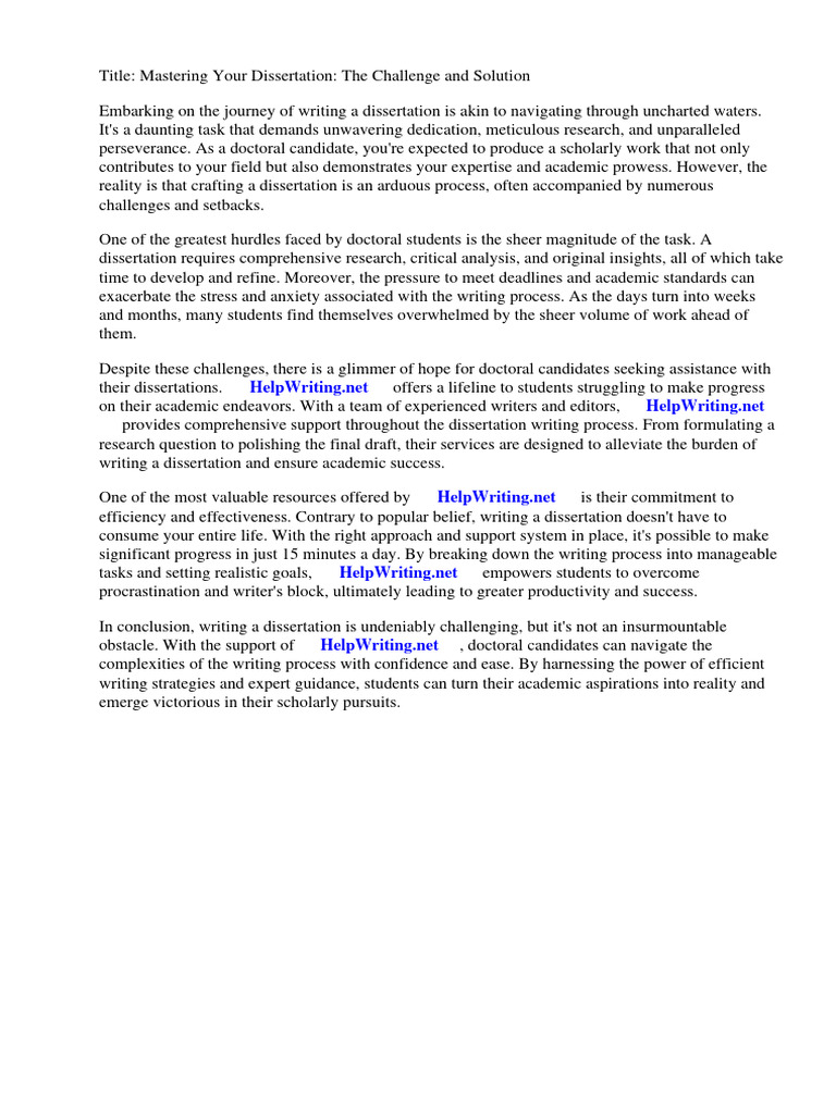 Writing Your Dissertation in 15 Minutes A Day | PDF | Thesis