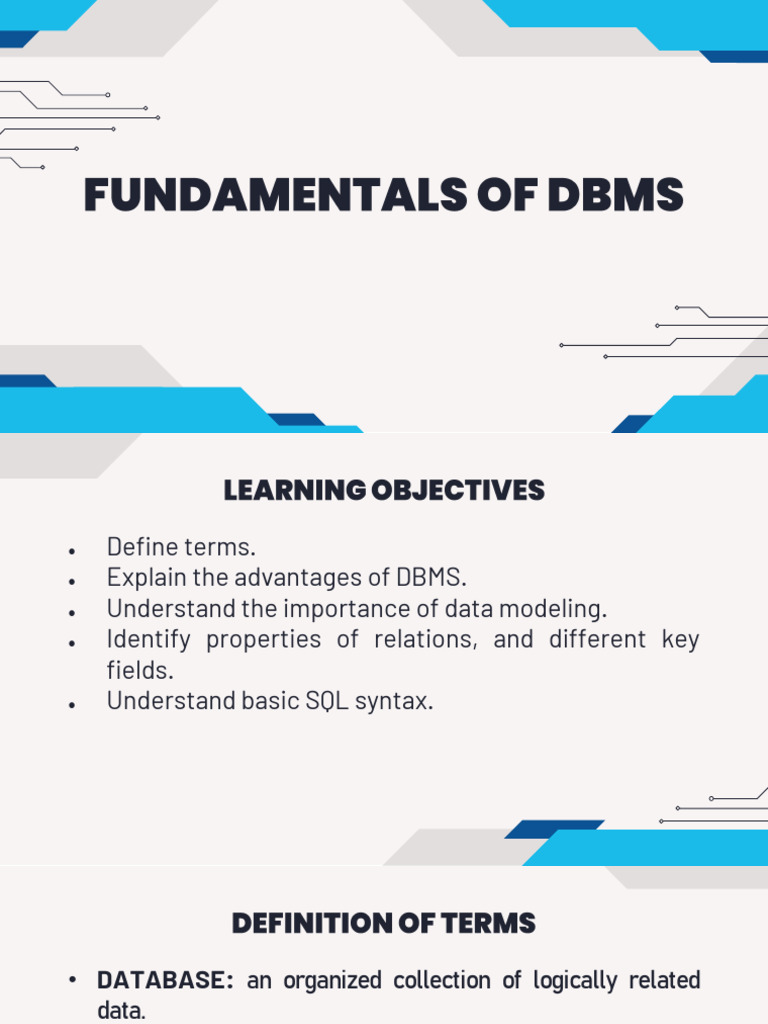1 - Review of Fundamentals of DBMS | PDF | Relational Database | Databases