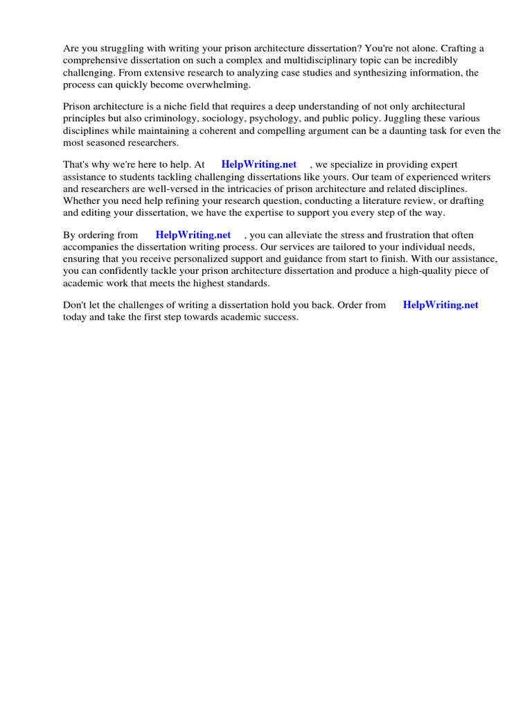 Prison Architecture Dissertation | PDF | Prison | Health Care