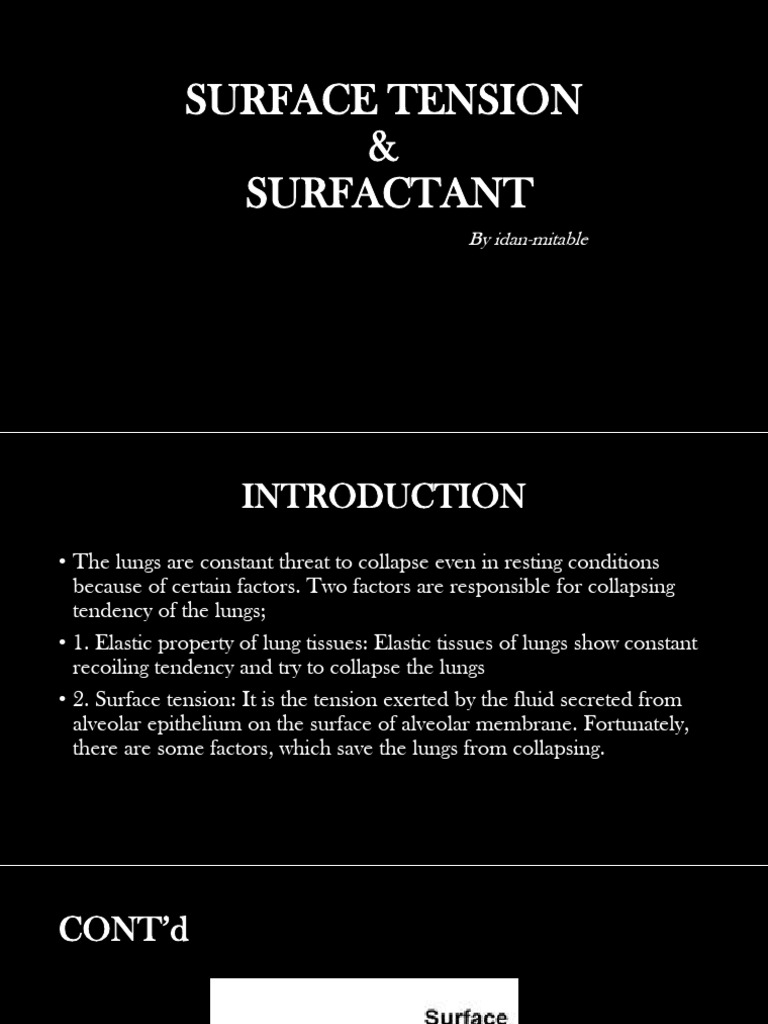 SURFACE TENSION | PDF | Lung | Biology