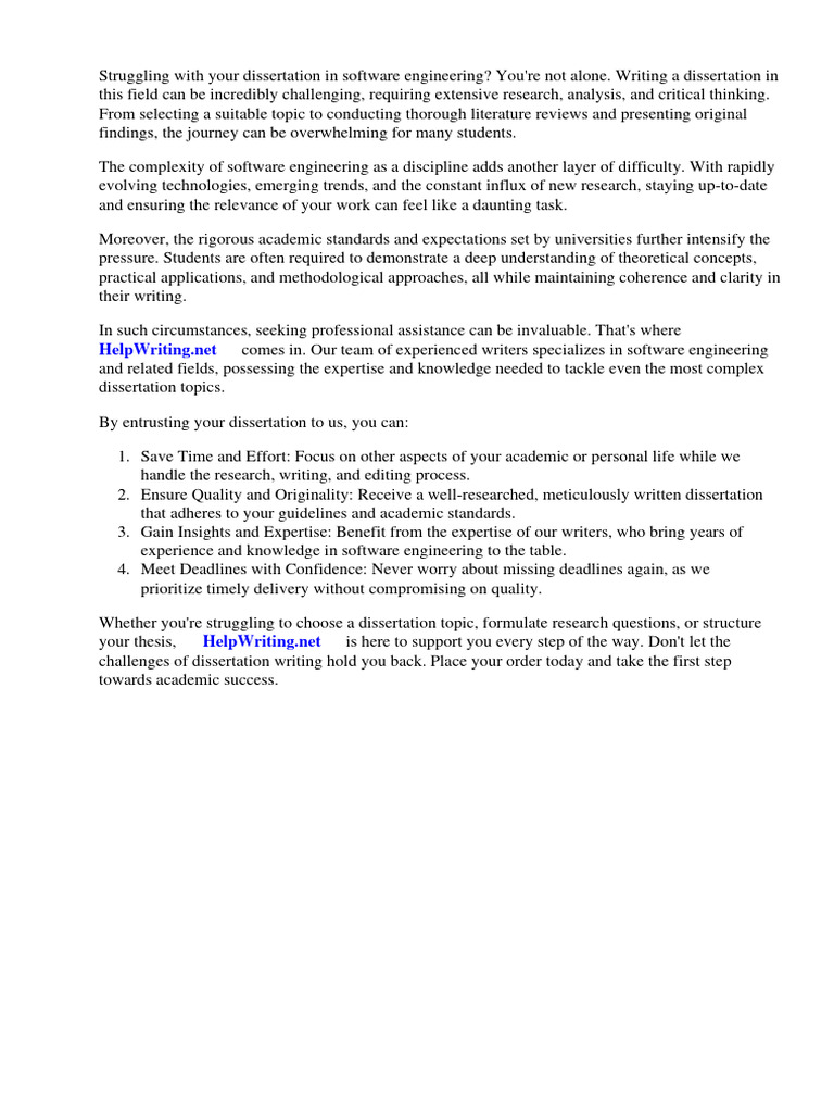 Dissertation Topics in Software Engineering | PDF | Engineering | Methodology