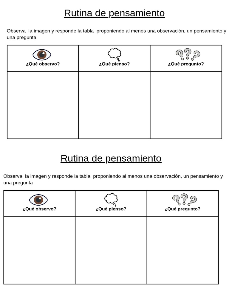 Rutina de Pensamiento | PDF