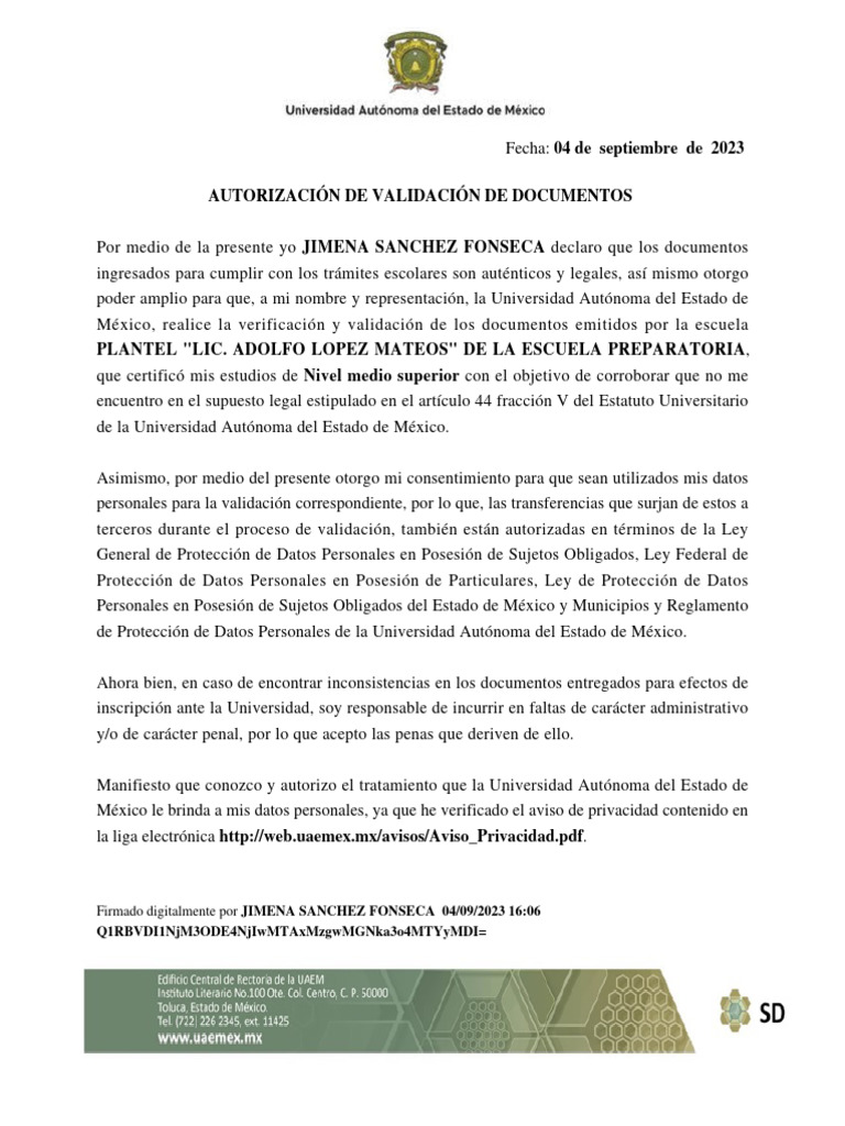 Autoriza Validar Documentos | PDF