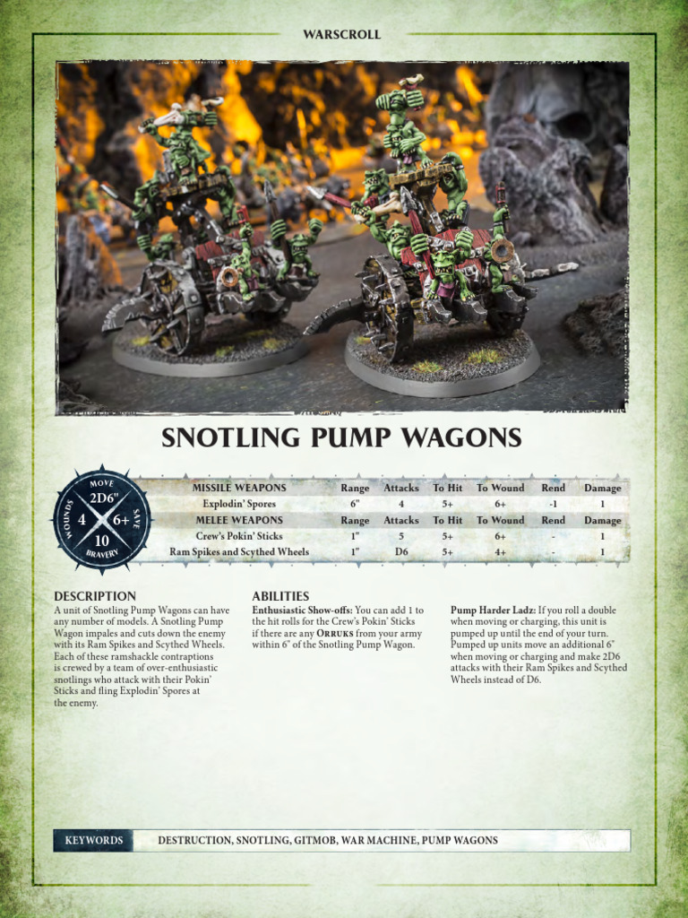Aos Warscroll Snotling Pump Wagons en | PDF | History