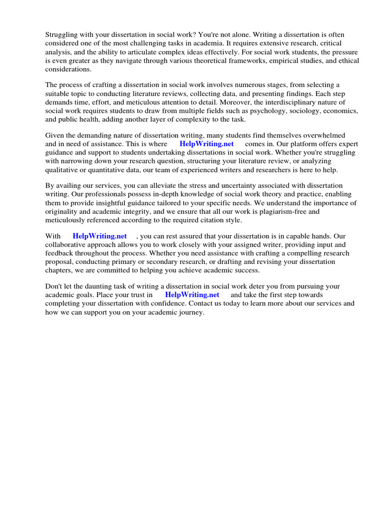 Dissertation Social Work Topics | PDF | Marketing | Thesis