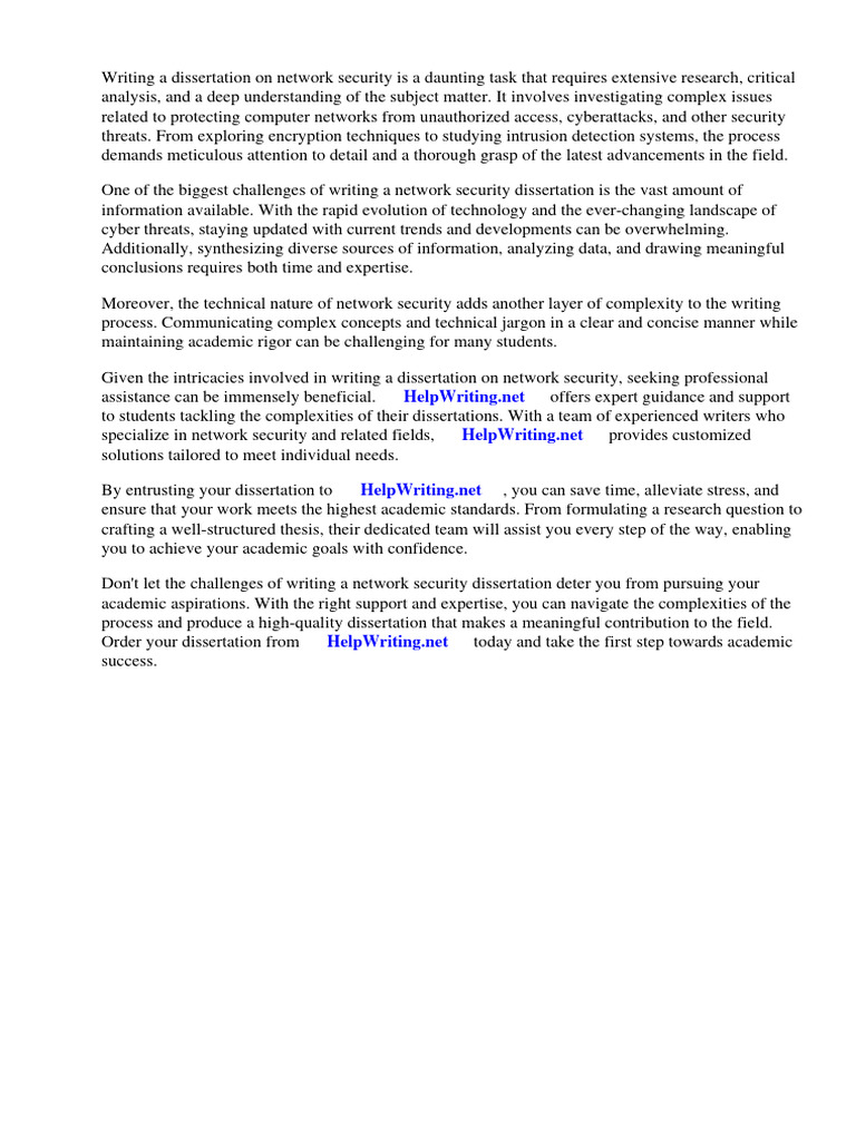 Network Security Dissertation | PDF | Security | Computer Security