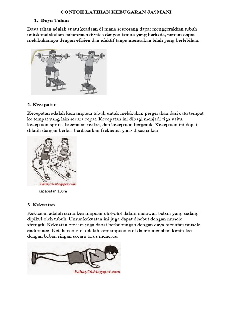 Contoh Latihan Kebugaran Jasmani | PDF | Pengembangan Diri | Kesehatan Holistik