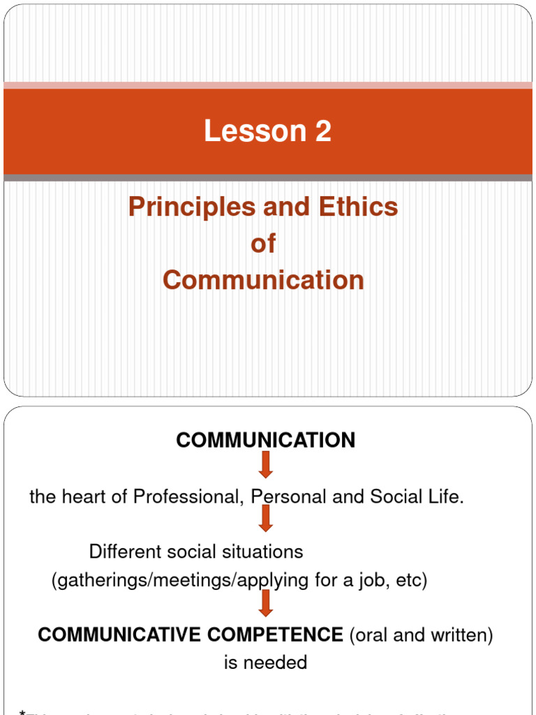 2-Ethics and Principles Lesson2 | PDF | Communication | Cognitive Science