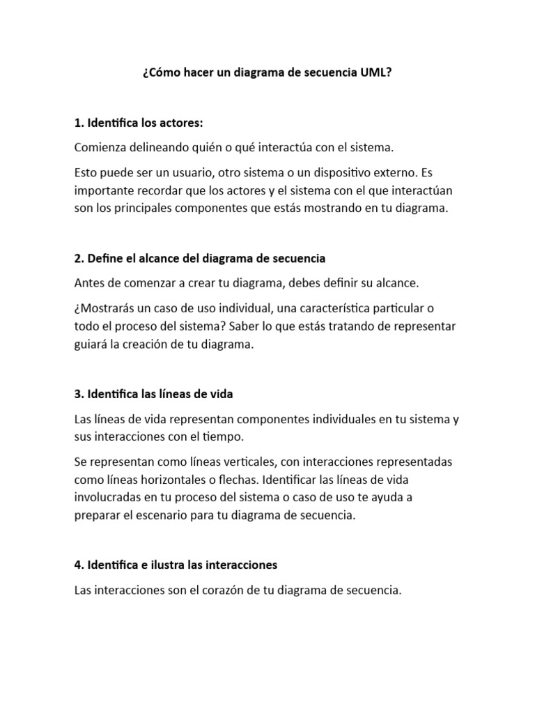 Guía para Crear Diagramas de Secuencia UML | PDF