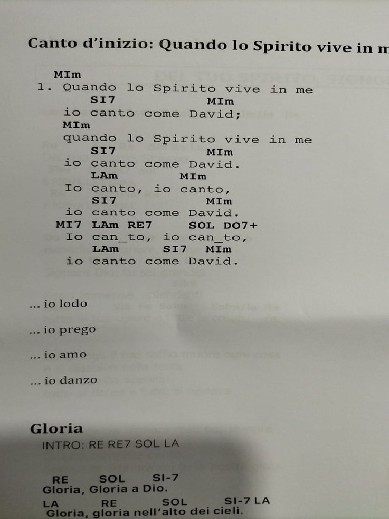 Quando Lo Spirito Vive in Me | PDF