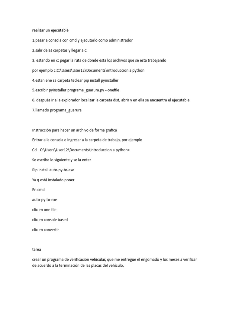 como realizar un archivo ejecutable | PDF