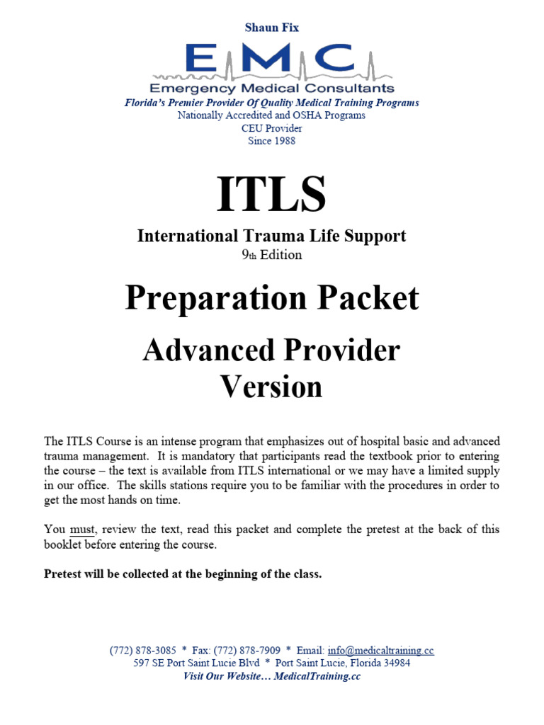 Itls 9th Edition Prep Packet Advanced Provider Version | Download Free ...