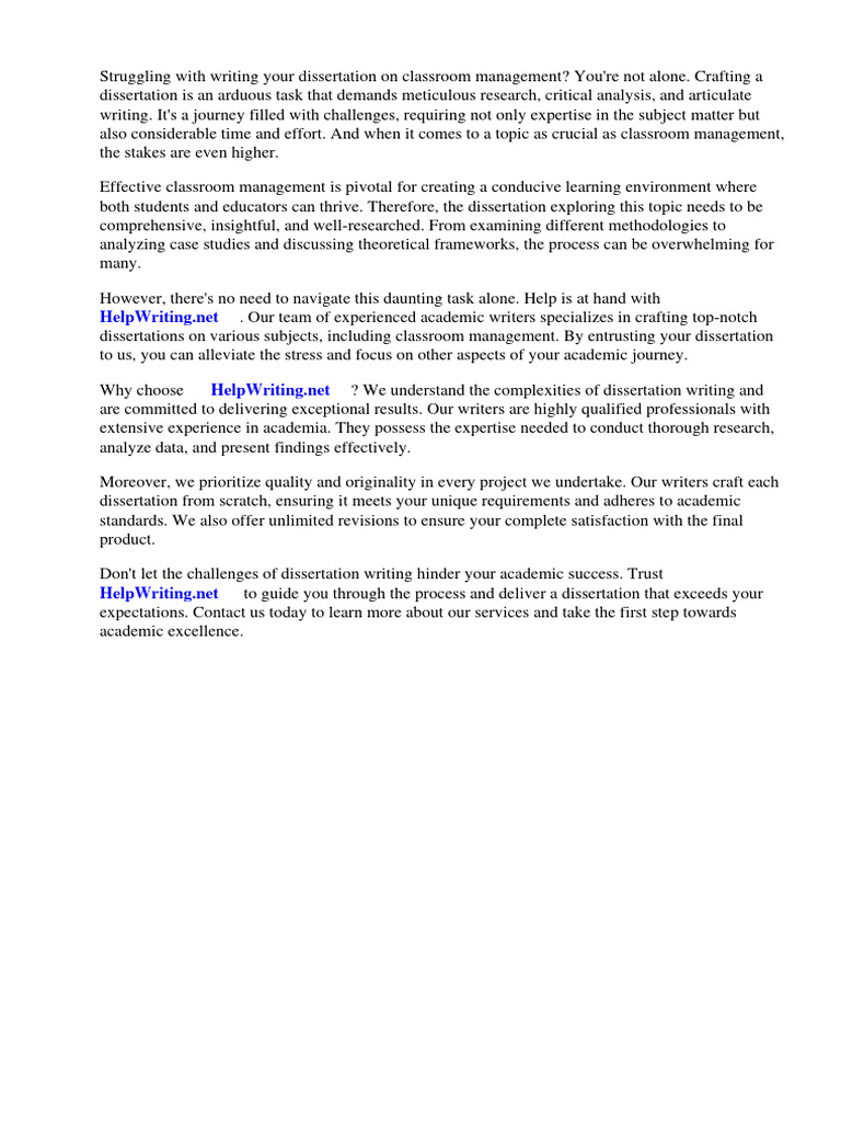 Dissertation Classroom Management | PDF