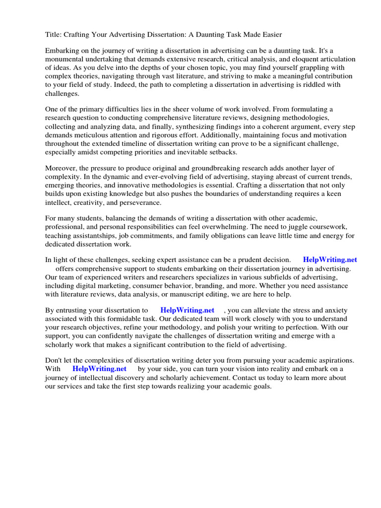 Advertising Dissertation PDF | PDF | Career & Growth | Business