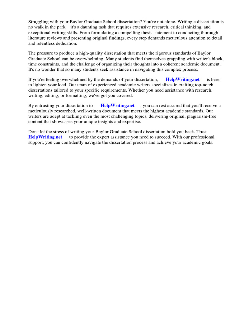 Baylor Graduate School Dissertation | PDF | Business