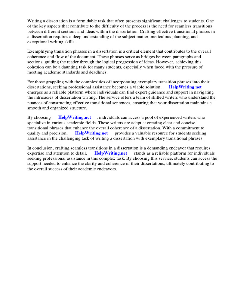 Exemple de Phrase de Transition Dans Une Dissertation | PDF | Thesis ...