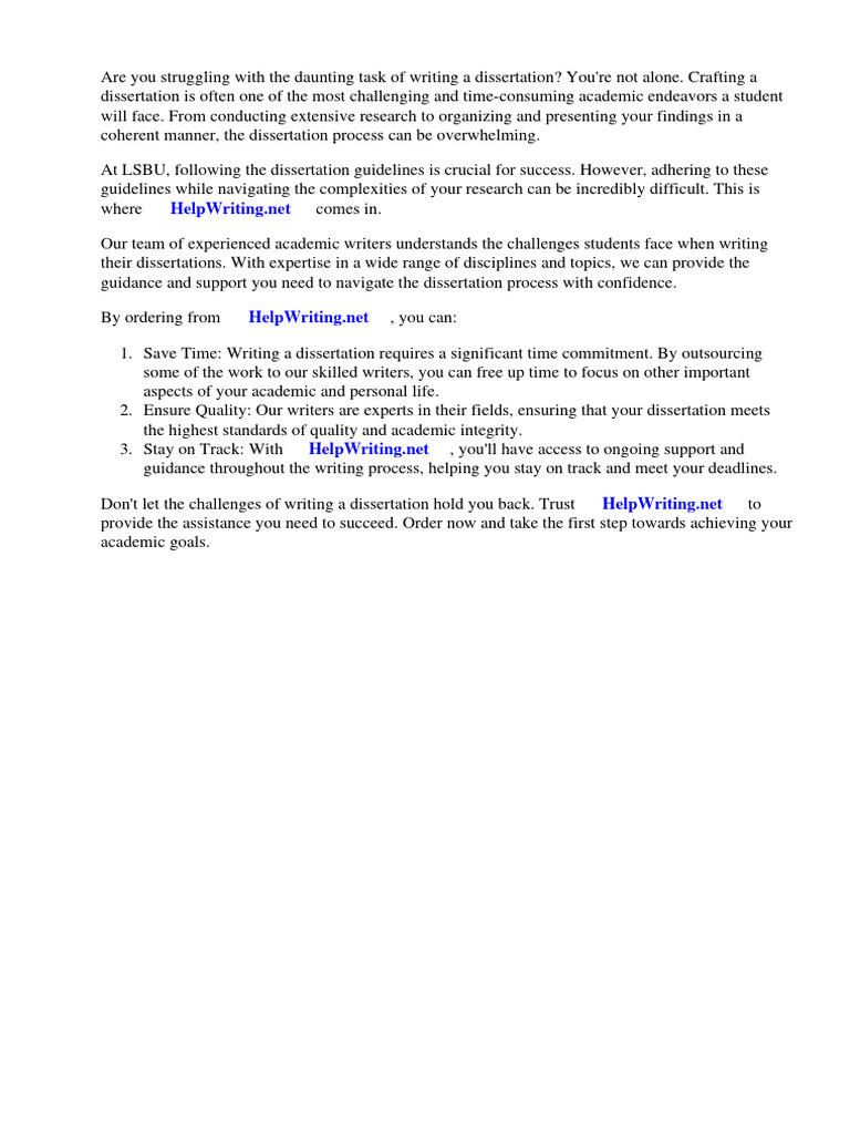 Lsbu Dissertation Guidelines | PDF | Thesis | Methodology