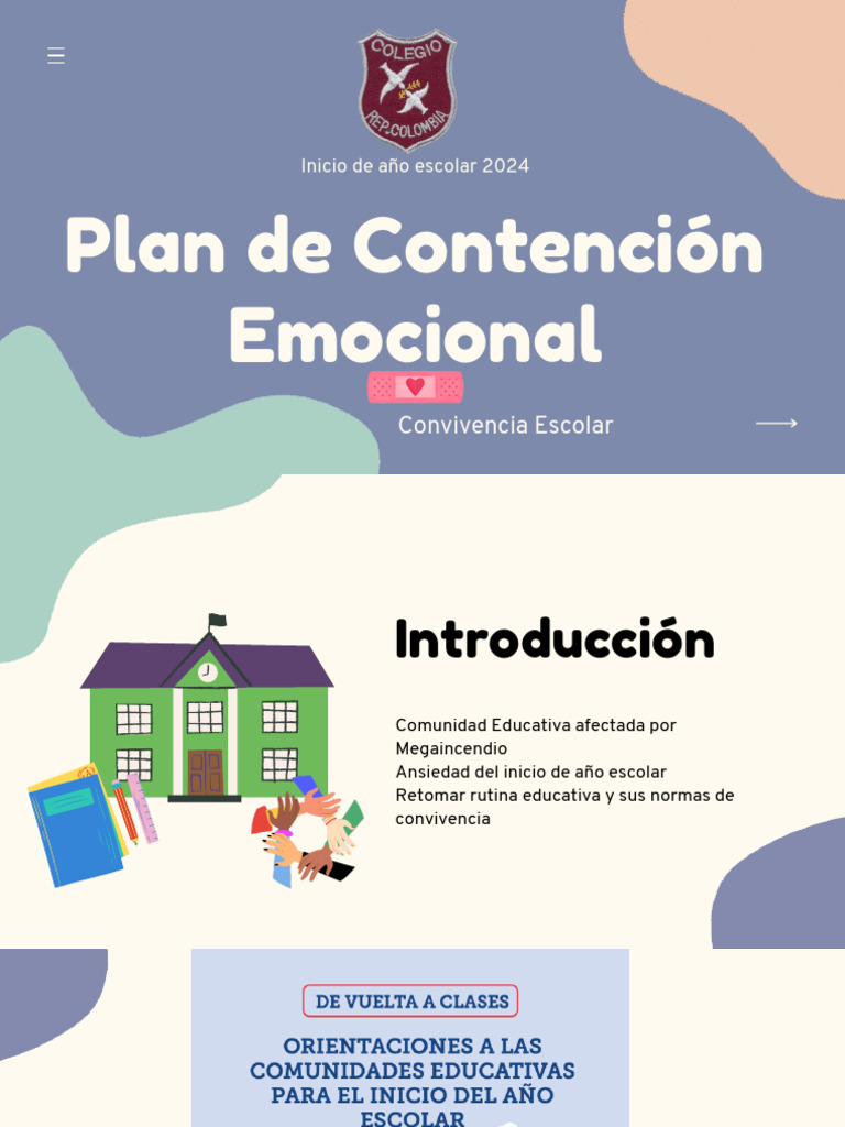 Plan de Contención Emocional 2024 | PDF | Las emociones | Salud mental