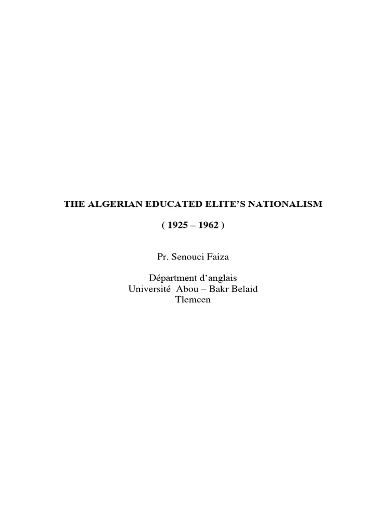 Algerian Nationalism: 1925-1962 Insights | PDF | Algeria | Africa