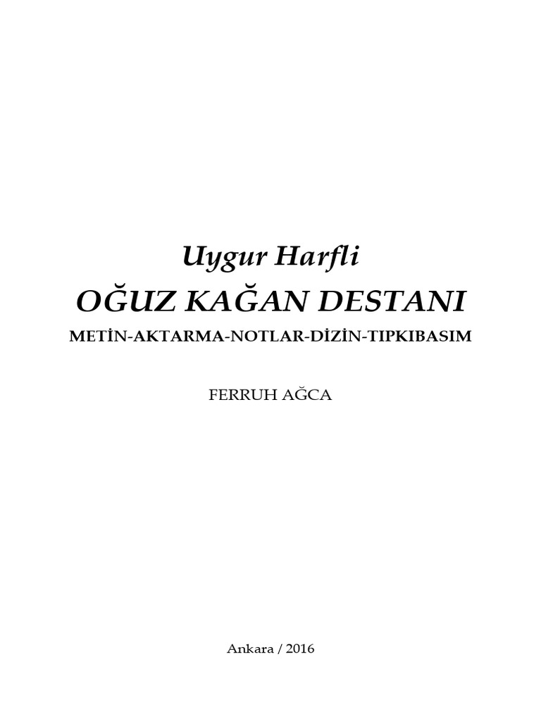 Uygur Harfli Oguz Kagan | PDF