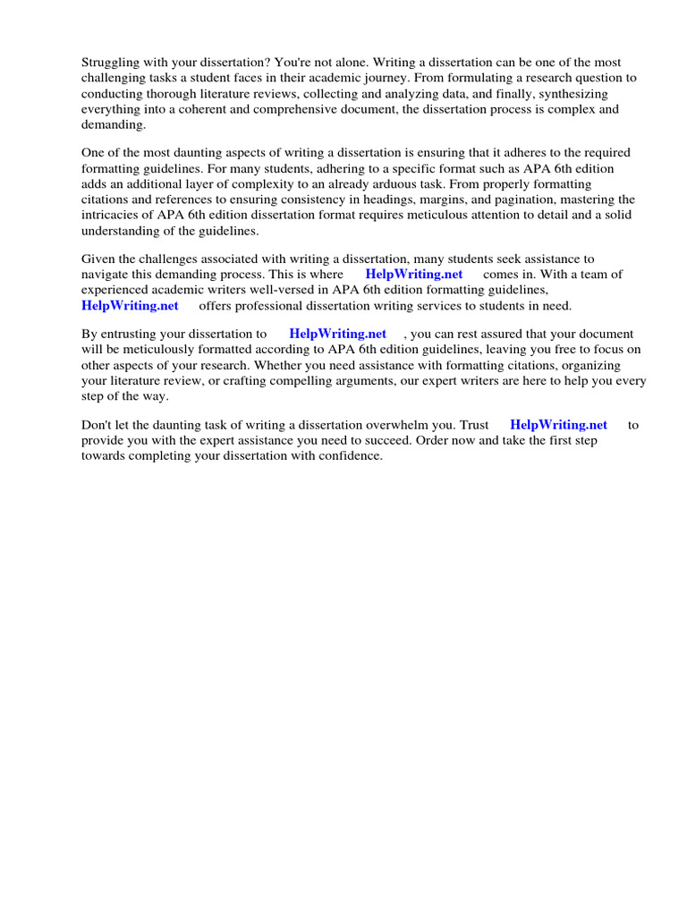 Apa 6th Edition Dissertation Format | PDF | Apa Style | Citation