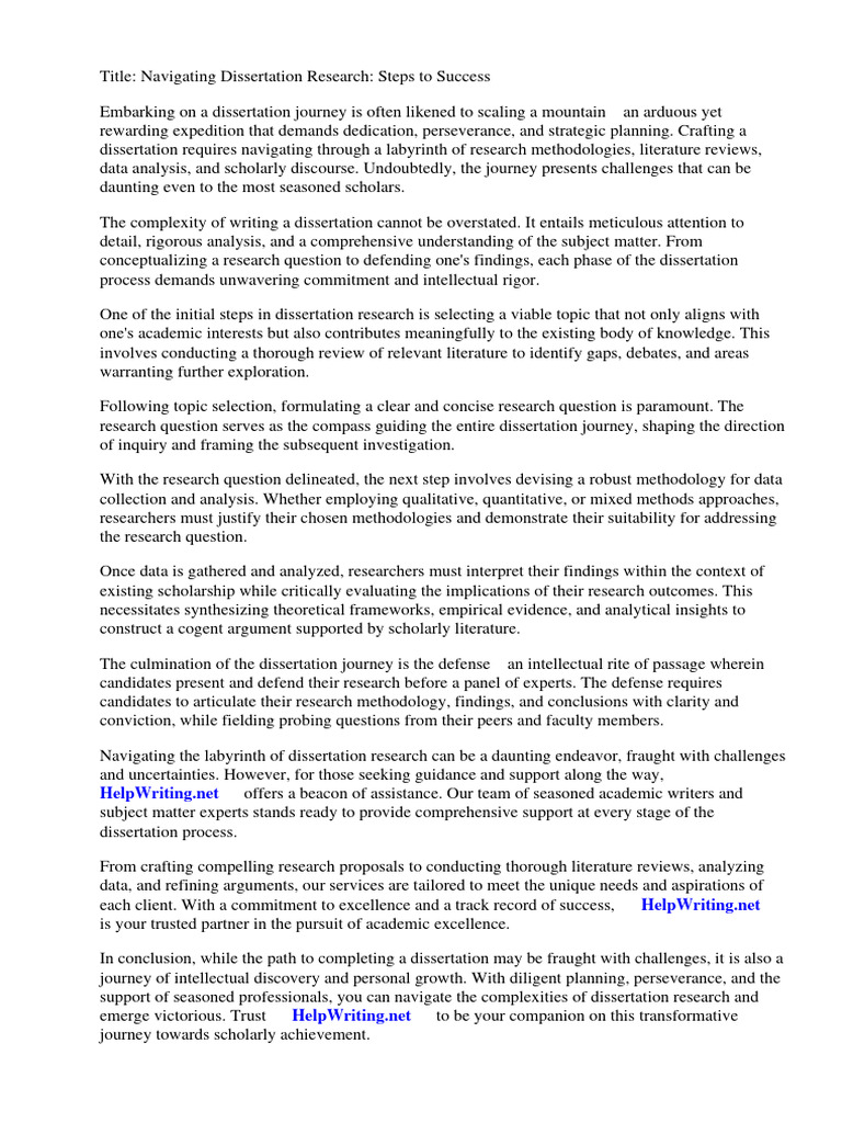 Dissertation Research Steps | PDF | Methodology | Thesis