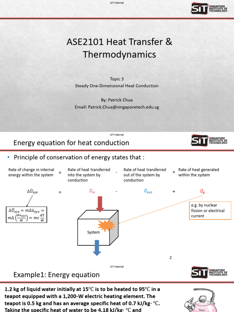 ASE2101 HT Transfer & Thermo - 3 - 2 | PDF | Thermal Conduction ...
