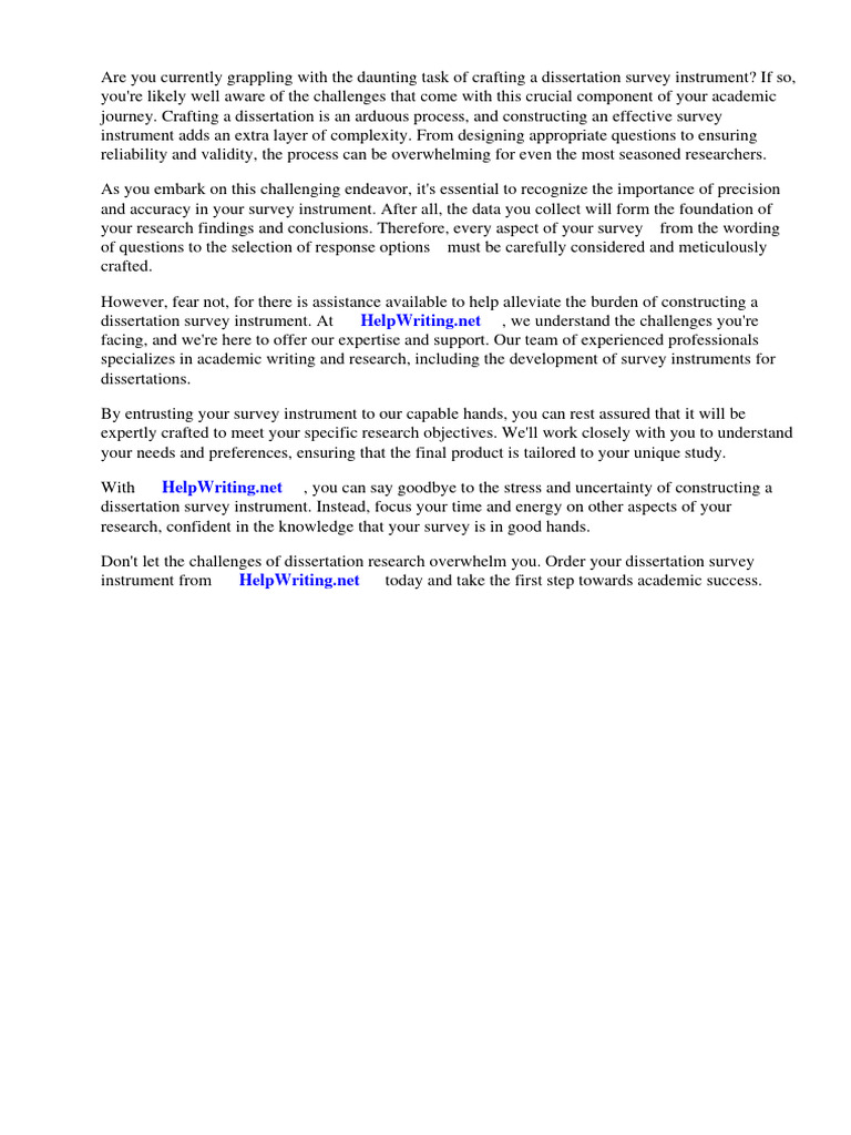Dissertation Survey Instruments | Download Free PDF | Survey ...
