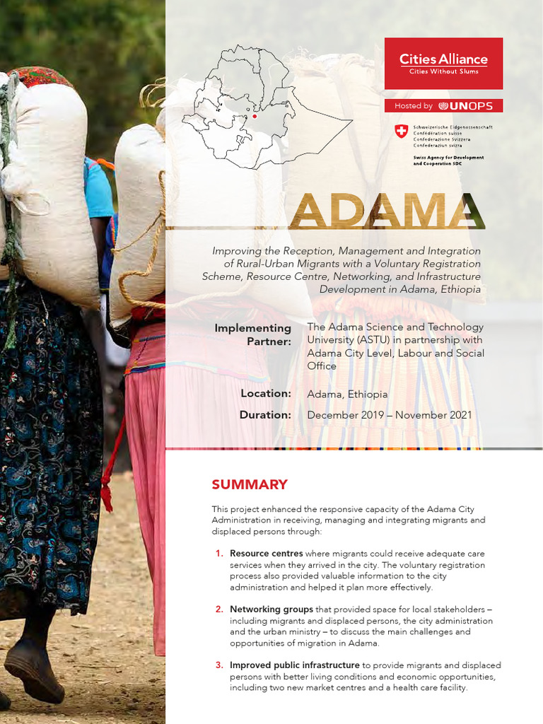 Project Profile Adama v2 | PDF | Human Migration | Economies