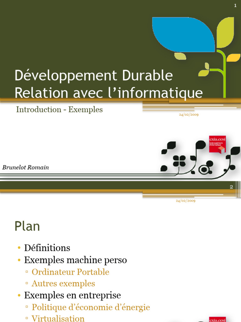 Informatique et Développement Durable | PDF | Virtualisation | Développement durable