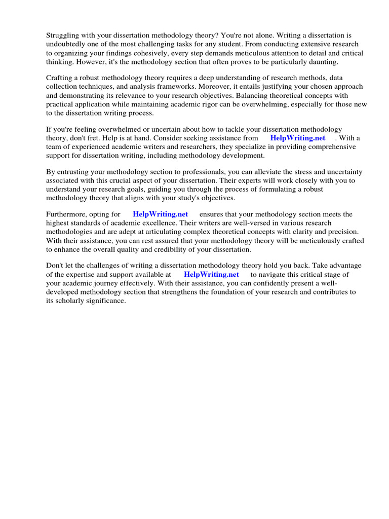 Dissertation Methodology Theory | PDF | Methodology | Thesis