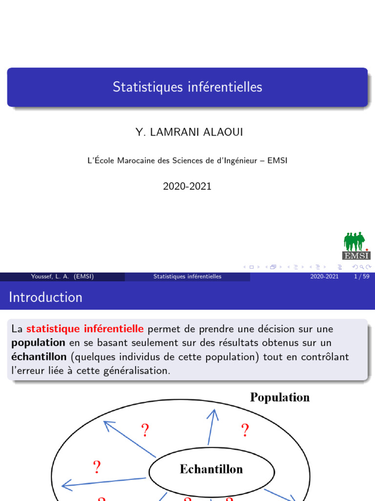Cours Statistiques Inferentielles EMSI | PDF | Estimateur (statistique ...