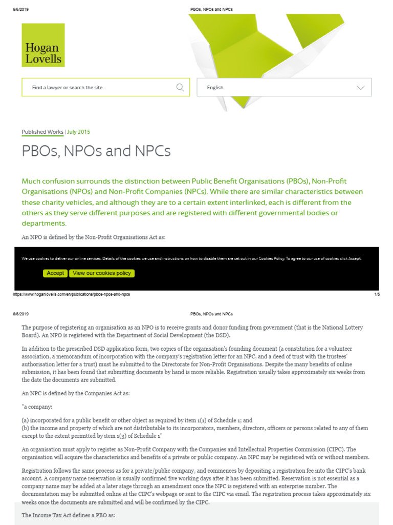 PBOs, NPOs and NPCs | PDF | Nonprofit Organization | Charitable Organization