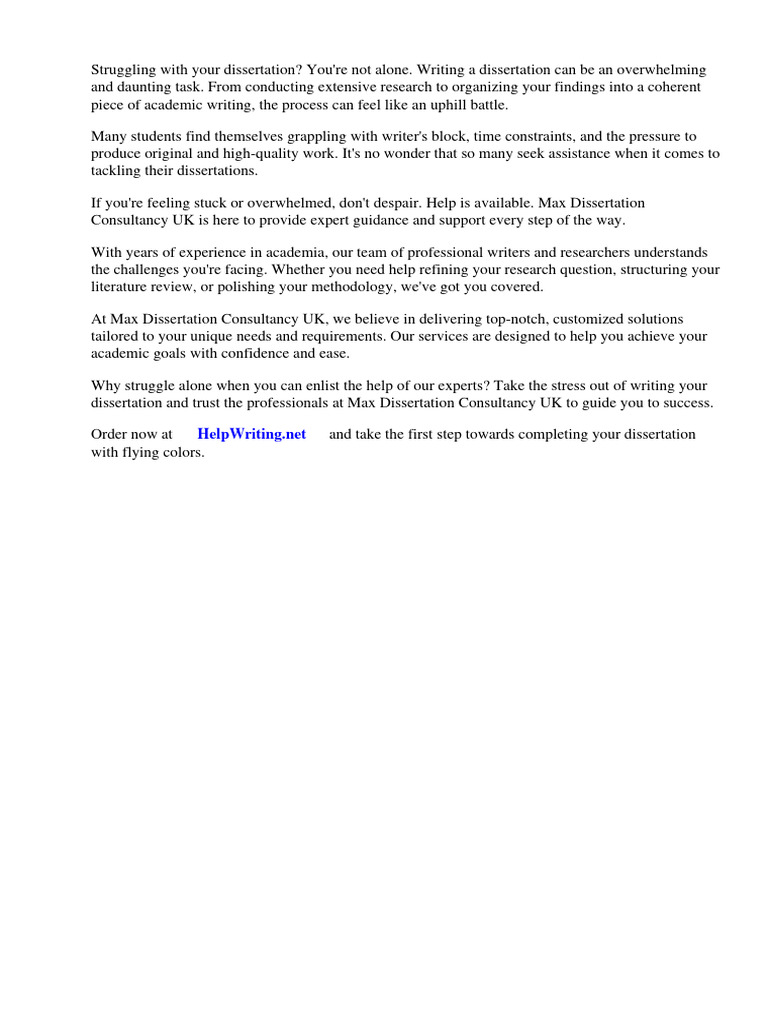 Max Dissertation Consultancy Uk | PDF | Thesis | Doctor Of Philosophy
