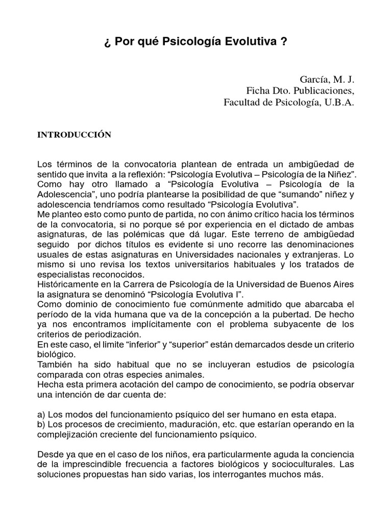 Psicología Evolutiva: Niñez y Teoría | PDF | Sicología | Psicoanálisis