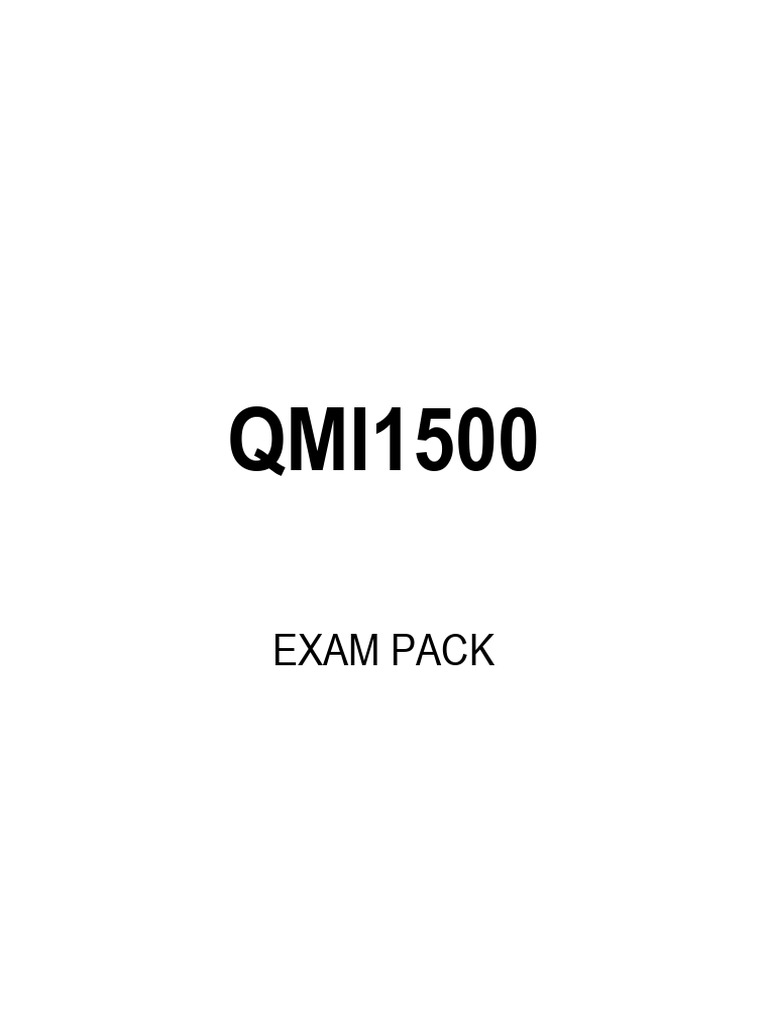 Qmi1500 Exam Pack 2021 | Download Free PDF | Interest | Multiple Choice