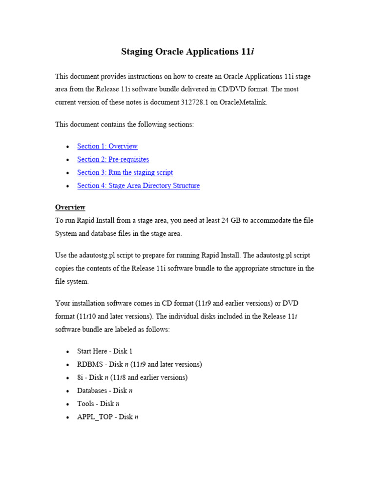 2.creating Staging Directory & Installation 11i | PDF | Databases | Scripting Language