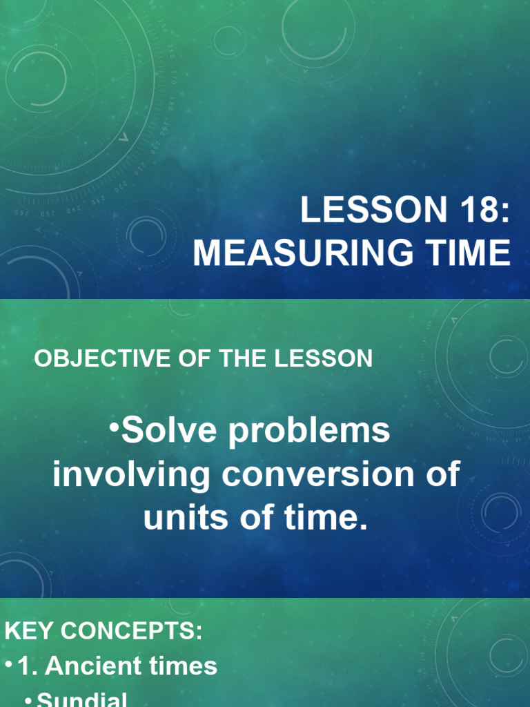 Lesson 18 Measuring Time | PDF