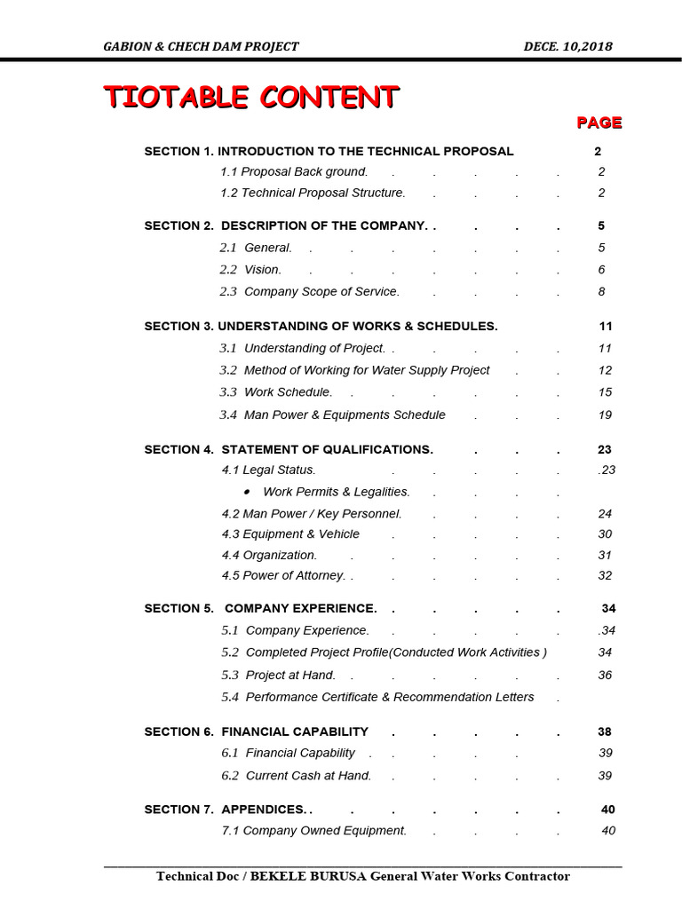 Technical Doc For Water Supply Projects For RURAL WATER SUPPLY PROJECTS | PDF