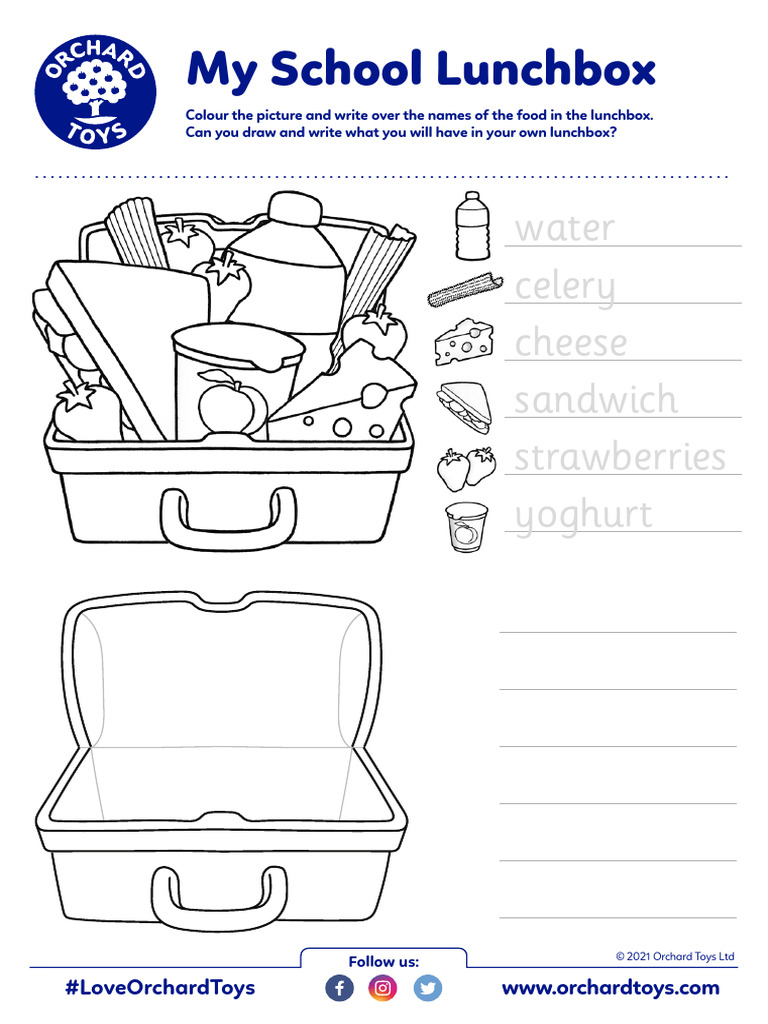My School Lunchbox Activity Sheet | PDF