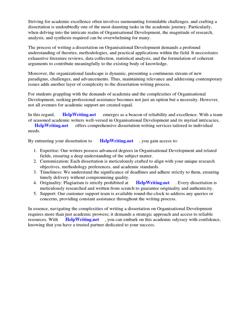 Dissertation On Organisational Development | PDF | Organization Development | Organizational ...