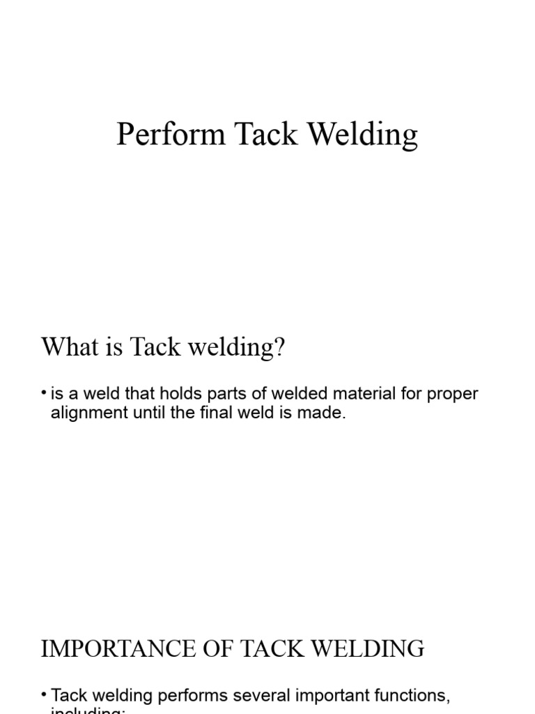 Perform Tack Welding | PDF