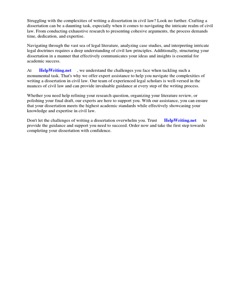 Expert Help for Civil Law Dissertations | PDF