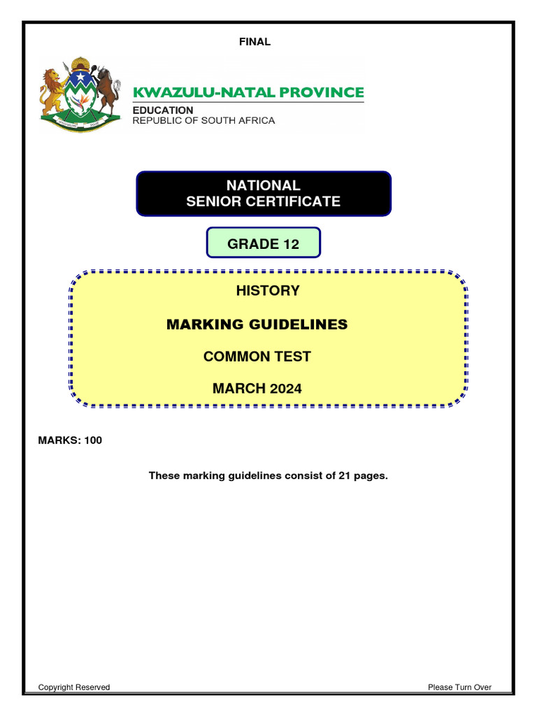 History March 2024 Grade 12 MG-2 Final | PDF | Unita | Democratic ...