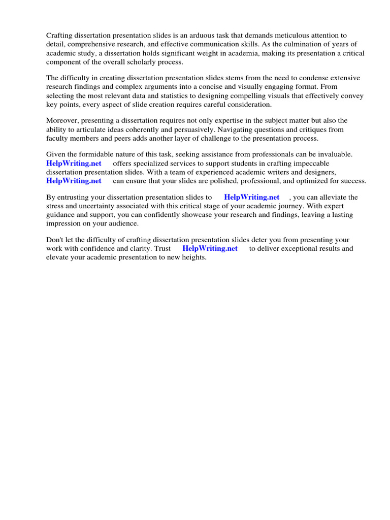 Dissertation Presentation Slides | PDF | Microsoft Power Point | Thesis