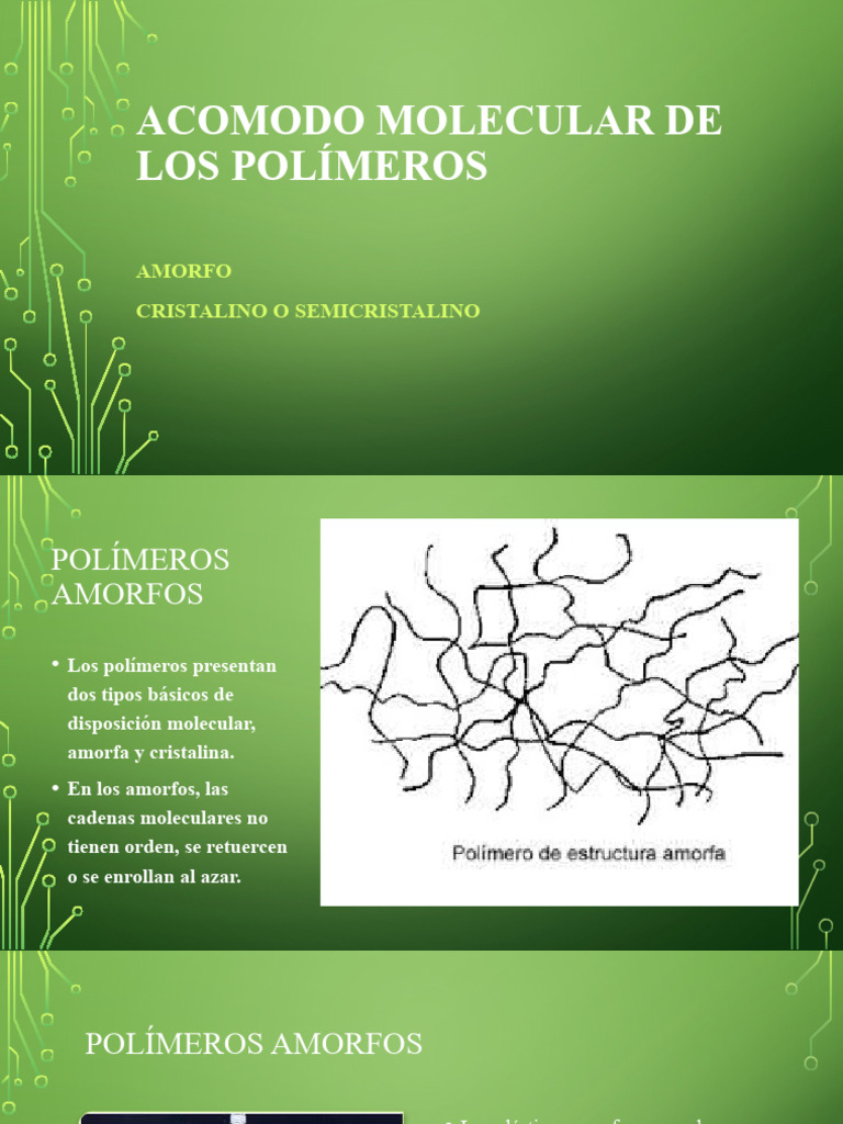 Acomodo Molecular de Los Polímeros | PDF | Sólido amorfo | Polímeros