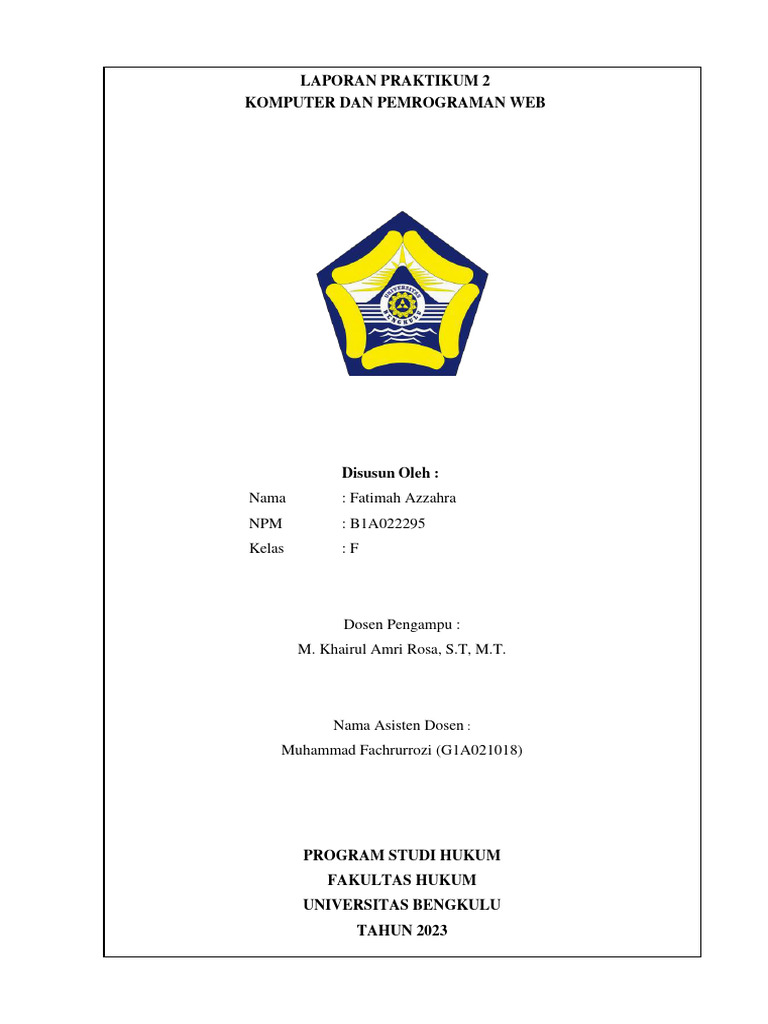 Fatimah AZzahra - B1A022295 LAPORAN PRAKTEK CODING 2REVISI | PDF