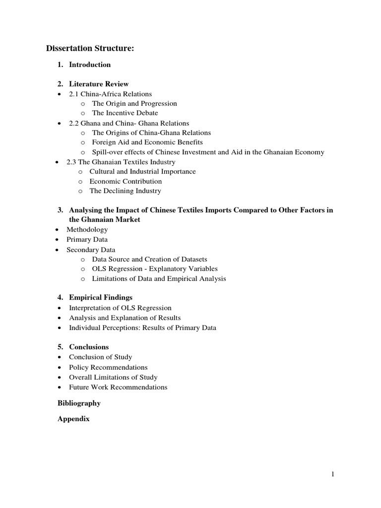 Example Dissertation Structure - Economics | PDF